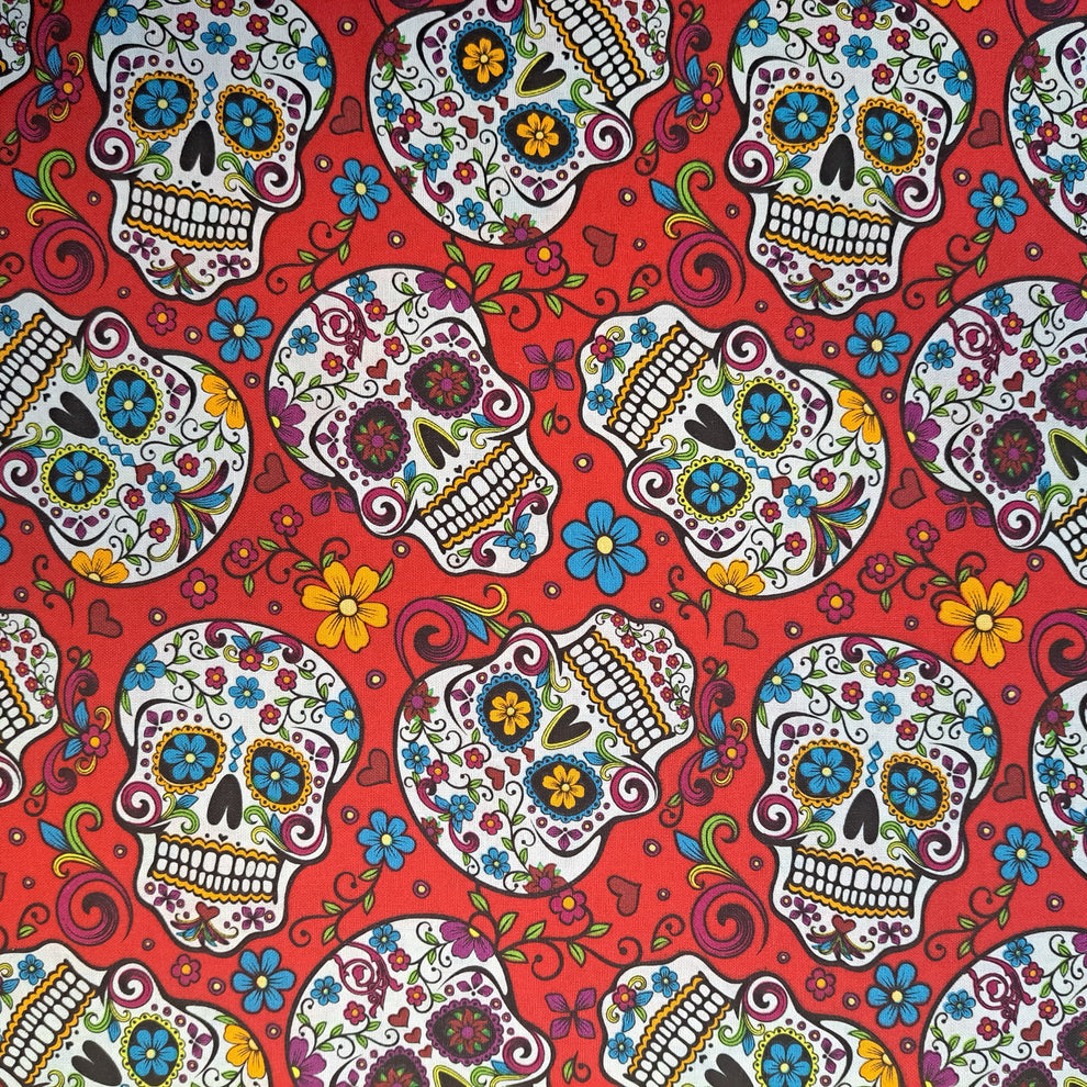 Patterned Skull On Red – The Never-Ending Notebook